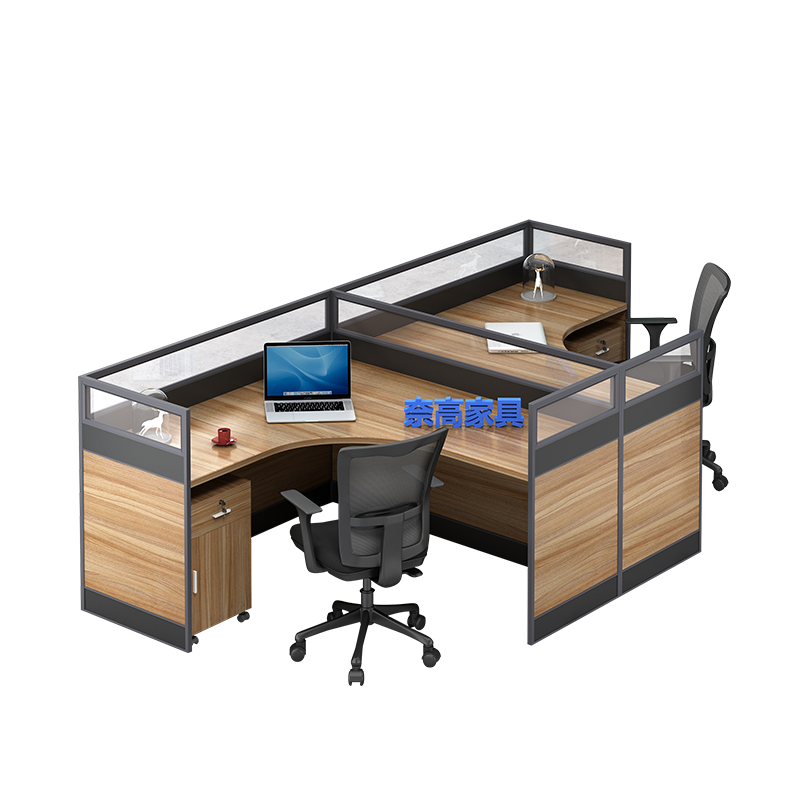 奈高职员办公桌屏风办公桌员工桌工作位隔断现代简约T字型双人位【含柜】NGPF-168-融创集采商城