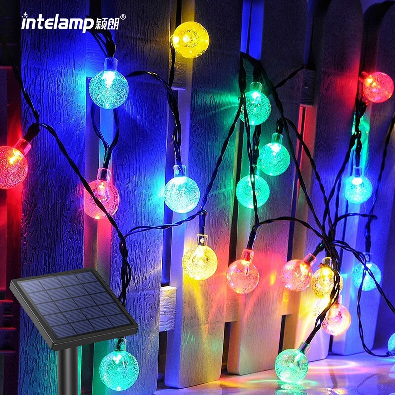 颖朗（Intelamp）太阳能灯串彩灯闪灯led灯串七彩星星灯树灯花园景观灯节庆灯户外防水室外庭院灯 200头彩灯-融创集采商城