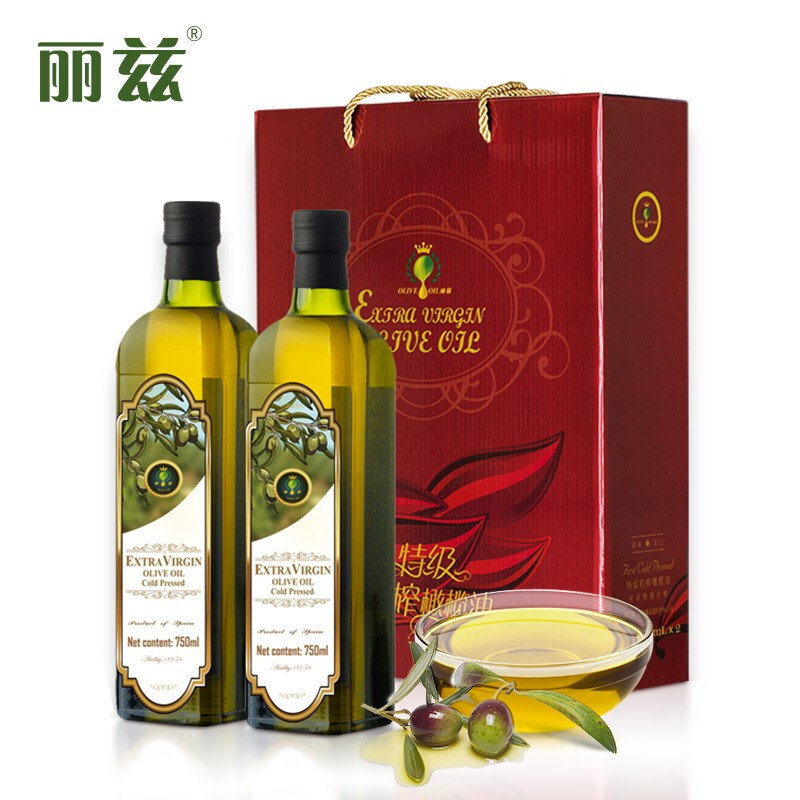 丽兹 (LIZZI) 750ml*2礼盒装 特级初榨橄榄油 食用油 西班牙原装进口 中式烹饪 年货福利 礼盒团购-融创集采商城