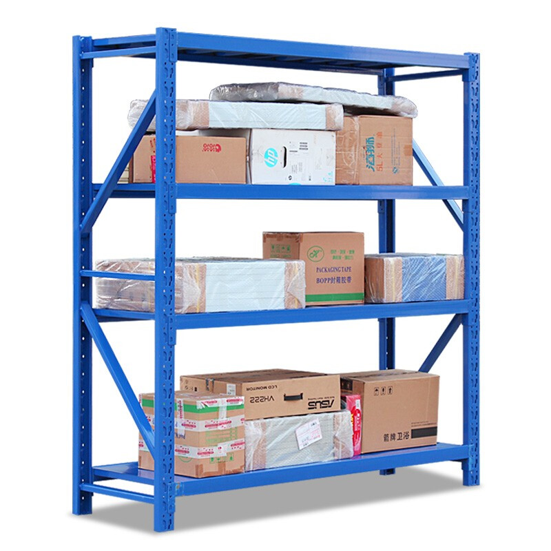 驰王（Chiwang）货架仓储自由组合置物架仓库货架超市展示架多功能铁架子轻型蓝色主架1500*500*2000mm四层-融创集采商城