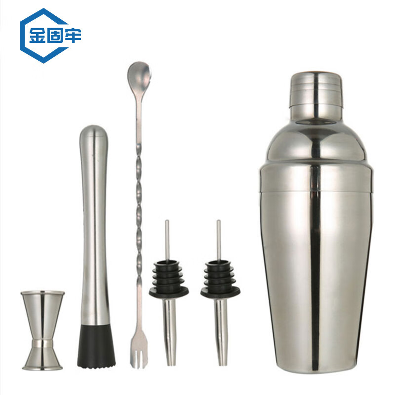 金固牢 KZsy-15 不锈钢调酒器套装6件套 鸡尾酒摇酒器雪克杯酒吧工具 550ML-融创集采商城