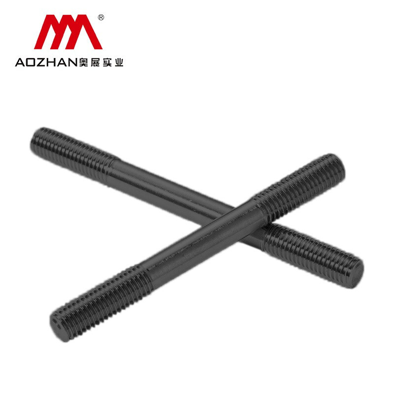 奥展实业 AOZHAN碳钢 GB901-8.8级M12-M30等长双头螺柱碳钢高强度8.8级发黑 定制M24*160【72支/箱】-融创集采商城