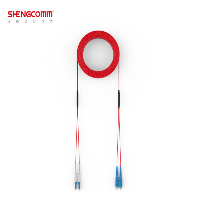 盛和（SHENGCOMM） FSA2-SC/UPC-LC/UPC-SM-2.5/0.3-10M单模双芯 工业级超细柔性铠装光纤跳线 10米 交 ...