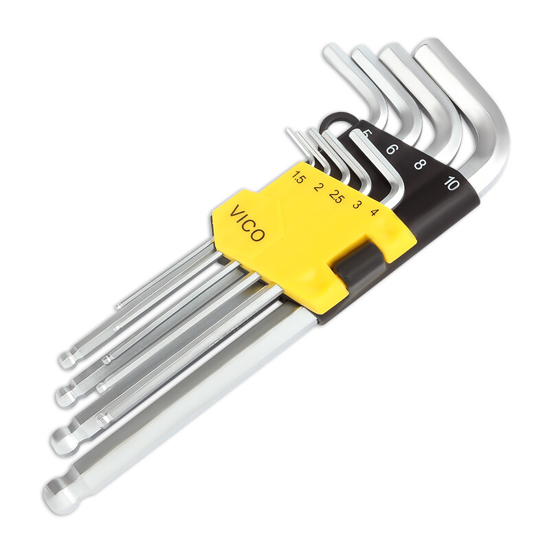 威克（vico）WK6019 9件套内六角扳手套装加长型球头内六角螺丝刀1.5mm-10mm-融创集采商城