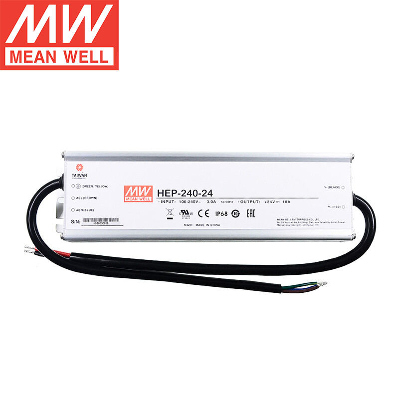 台湾明纬（MEANWELL) HEP-240-24 240W AC转DC开关电源 带PFC功能 电源供应器 HEP-240-24 10A ...