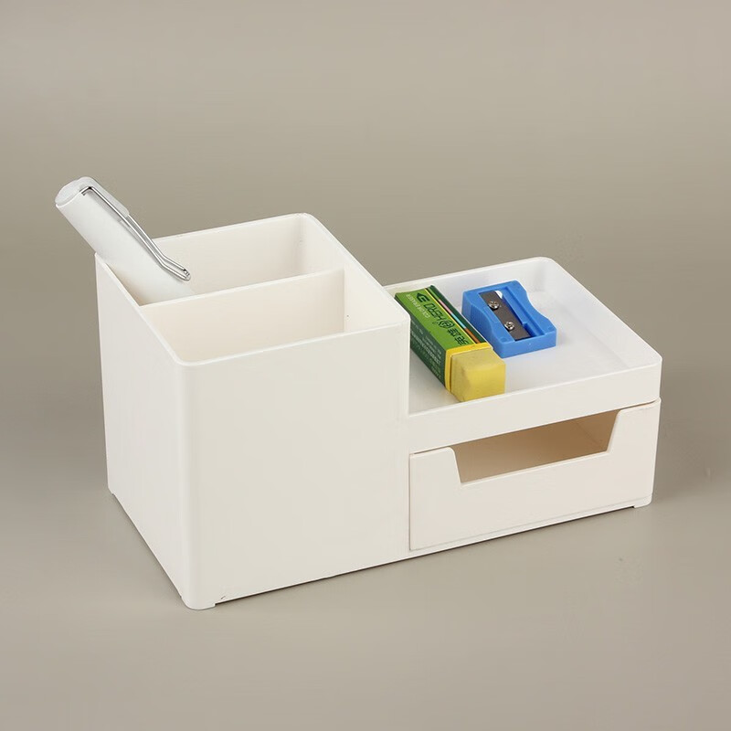 思乐得(SILEDE)-笔筒 学生文具办公用品桌面家用化妆品收纳盒 F-SY0003 白色-融创集采商城