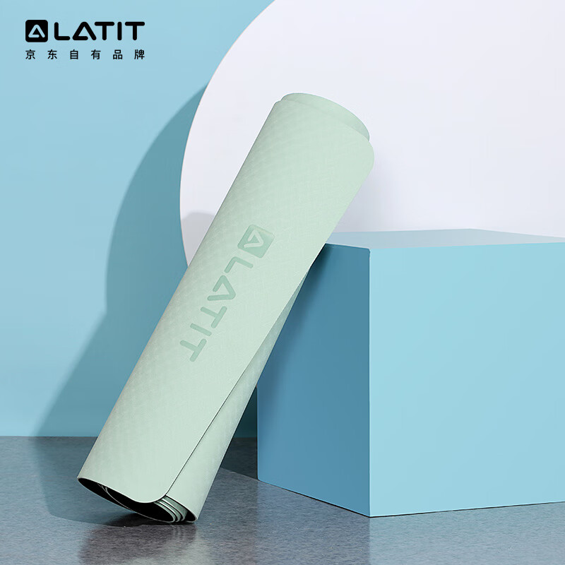 LATIT 【京东自有品牌】瑜伽垫男女加厚加宽运动健身垫防滑初学者舞蹈垫（配网包捆绳）抹茶绿-融创集采商城